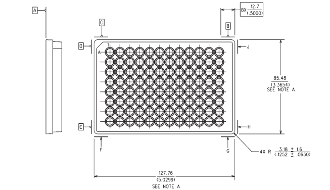 96 Well Plate Footprint Dimensions ANSI SLAS 1 2004 R2012 